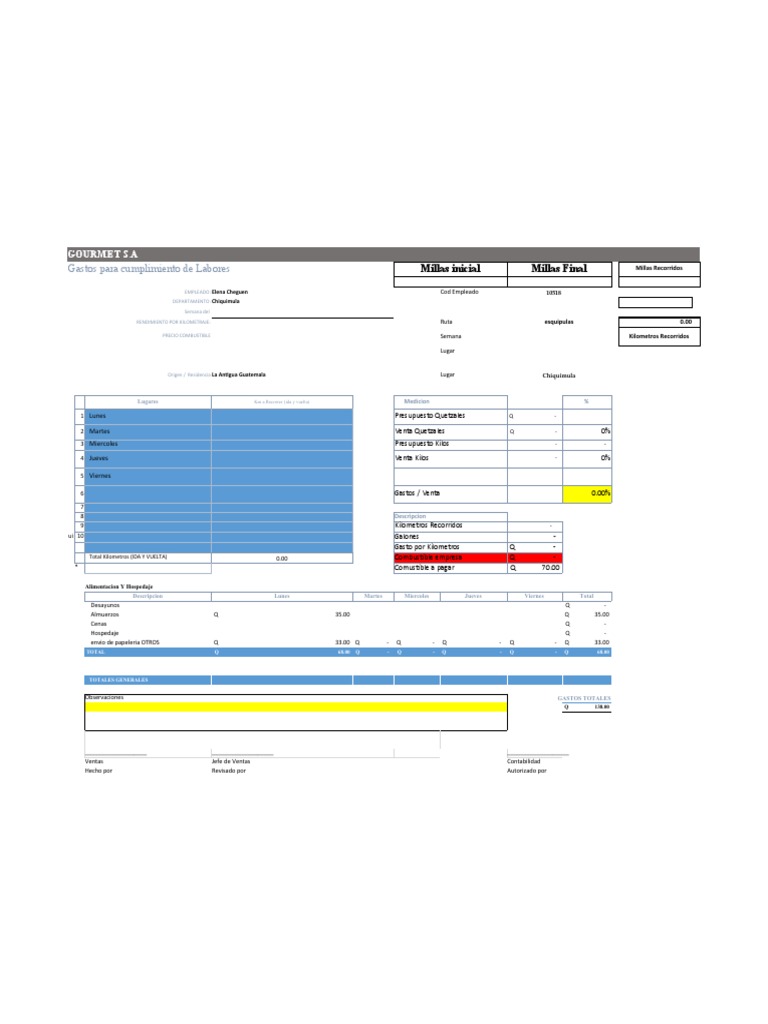 Formato de Viaticos | PDF