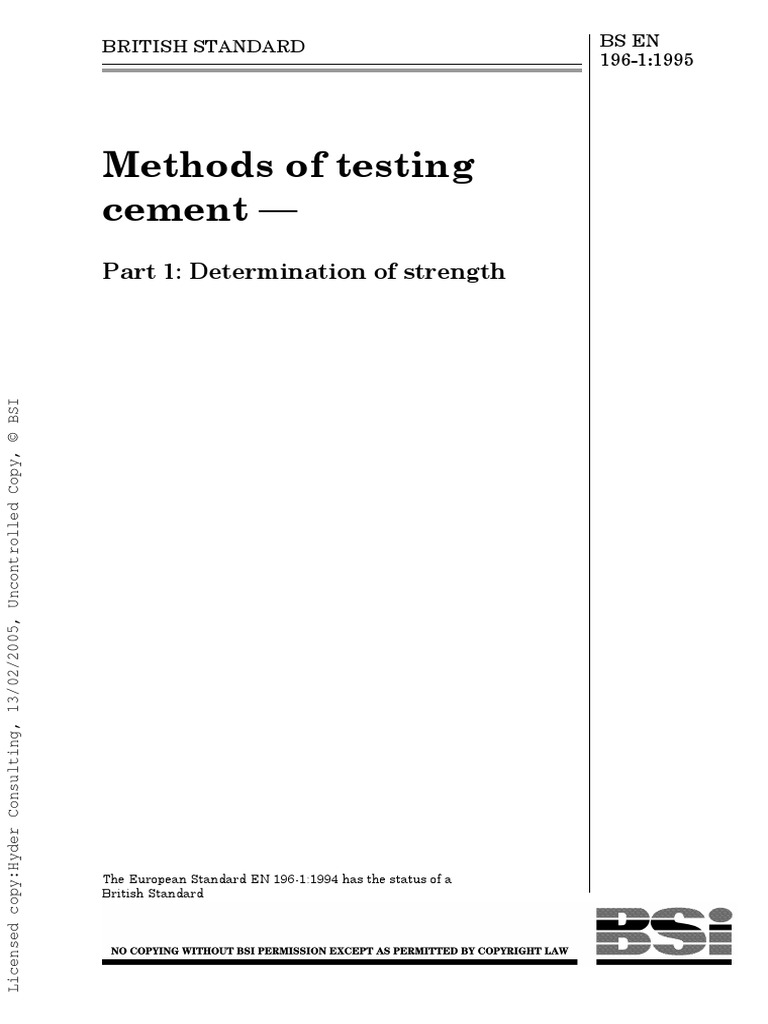 BS EN196-1pdf | PDF | Cement | Mortar (Masonry)