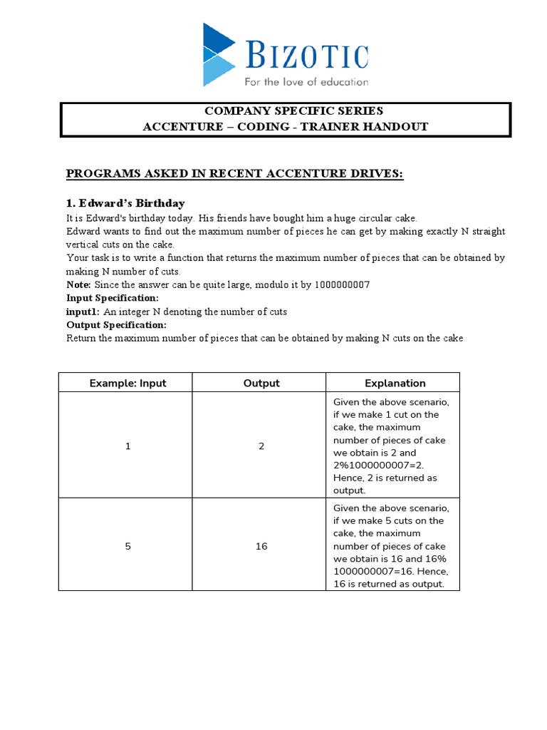 Accenture Coding Handout Download Free Pdf Parameter Computer Programming Body Mass Index