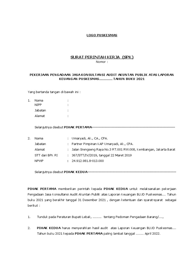 Contoh Spk Dan Prosesnya Pdf