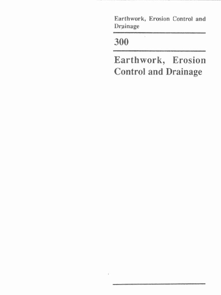 300 Earthwork Erosion Control and Drainage | PDF