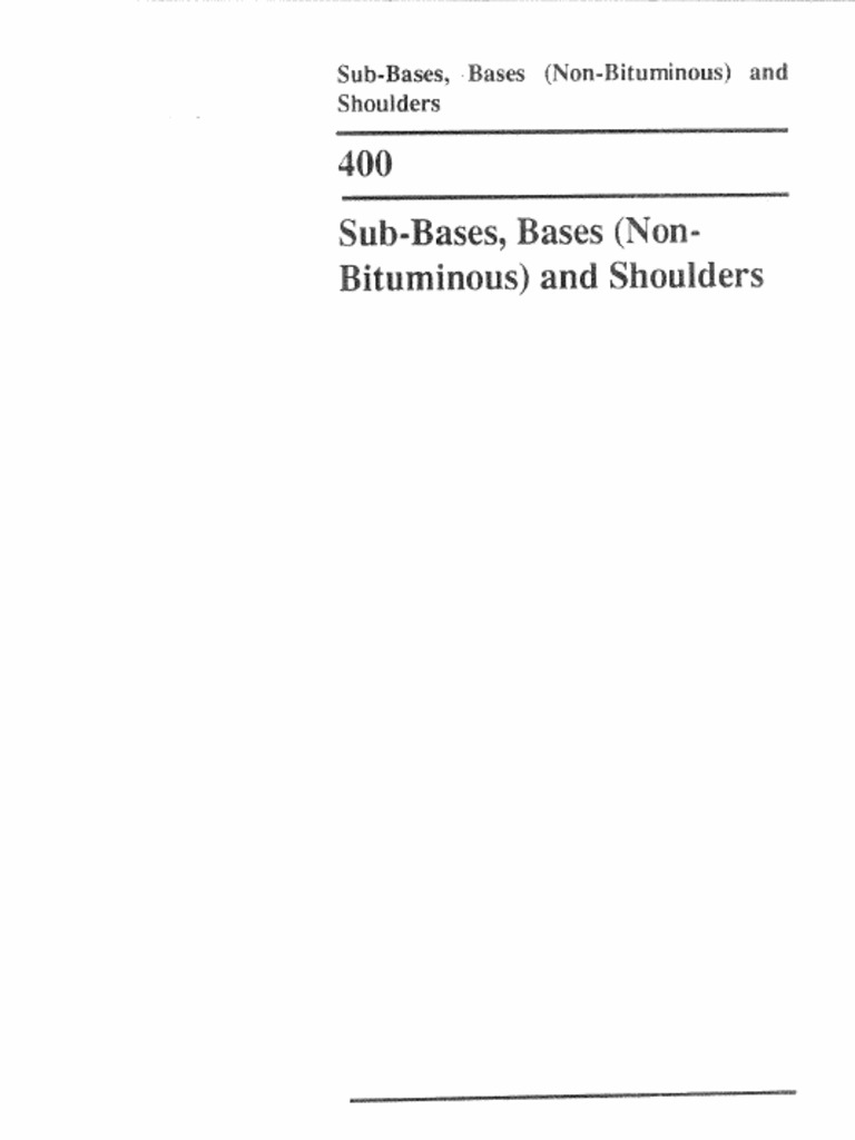 400 Sub Bases Bases Non Bituminous and Shoulders | PDF