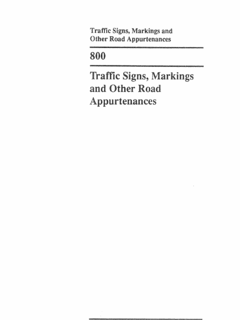 800 Traffic Signs Marking and Other Road Appurtenances | PDF