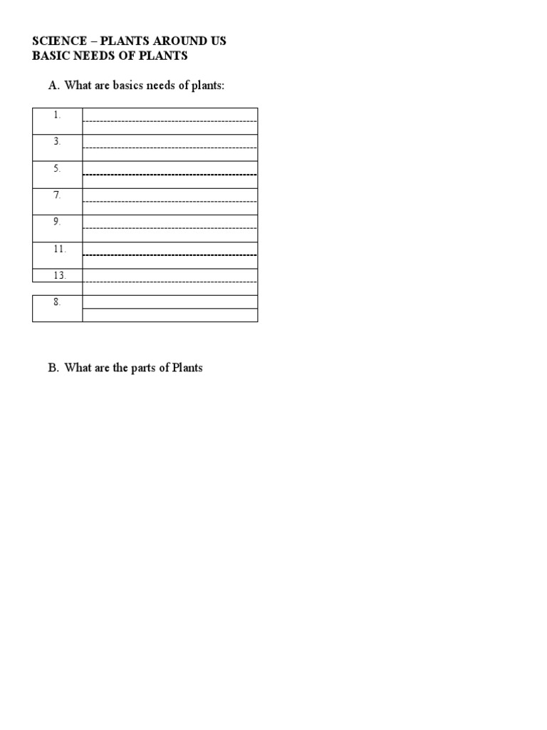 Practice - SCIENCE - Plants Around Us | PDF | Plants | Root