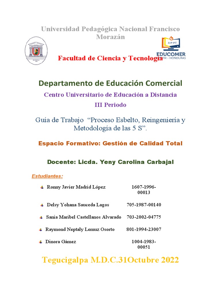 Guía Capitulo 5 Gestion de Calidad Total | PDF
