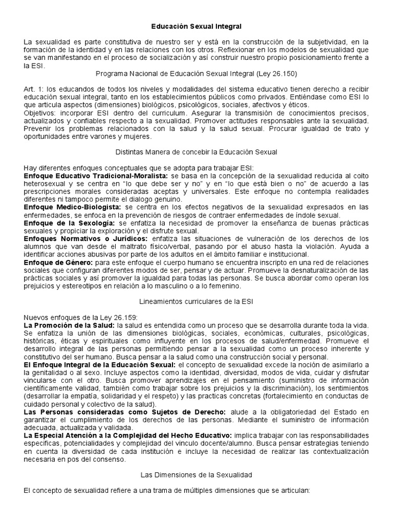 ESI Final | Descargar gratis PDF | Educación sexual | Sexualidad