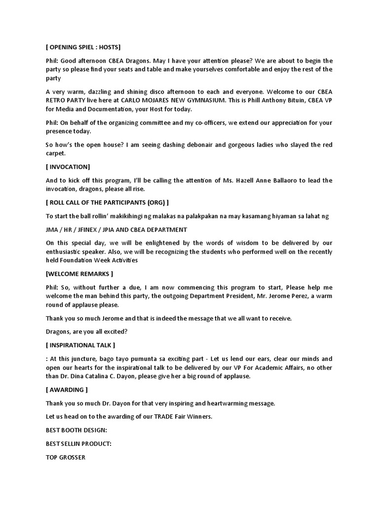 Retro Party Script | PDF