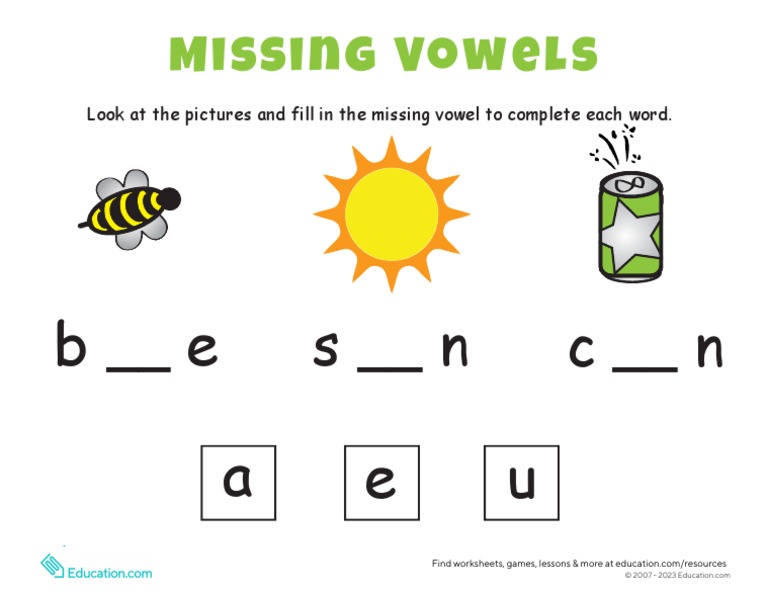 Missing Vowels 01 | PDF