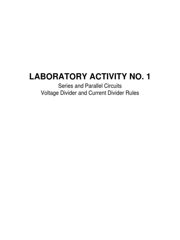 Lab Act 1 | PDF | Electrical Network | Series And Parallel Circuits