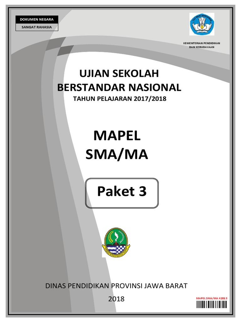 Mapel Sma/Ma: Ujian Sekolah Berstandar Nasional | PDF