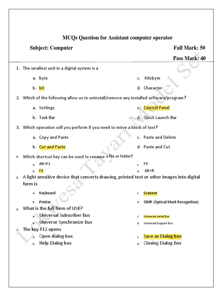 Answer PDF | PDF | Microsoft Word | Computer File