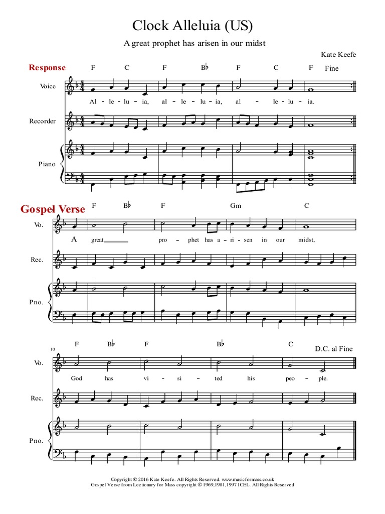 Clock Alleluia Us A Great Prophet | PDF | Christian Worship And Liturgy ...