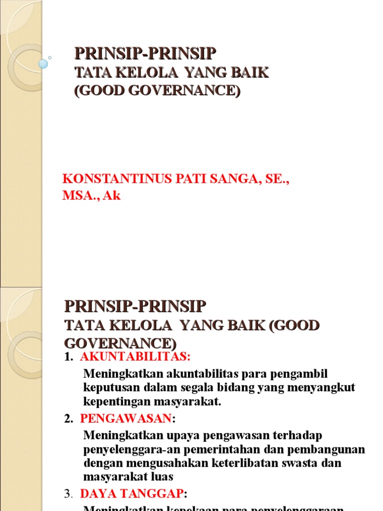1 Prinsip-Prinsip Good Governance | PDF