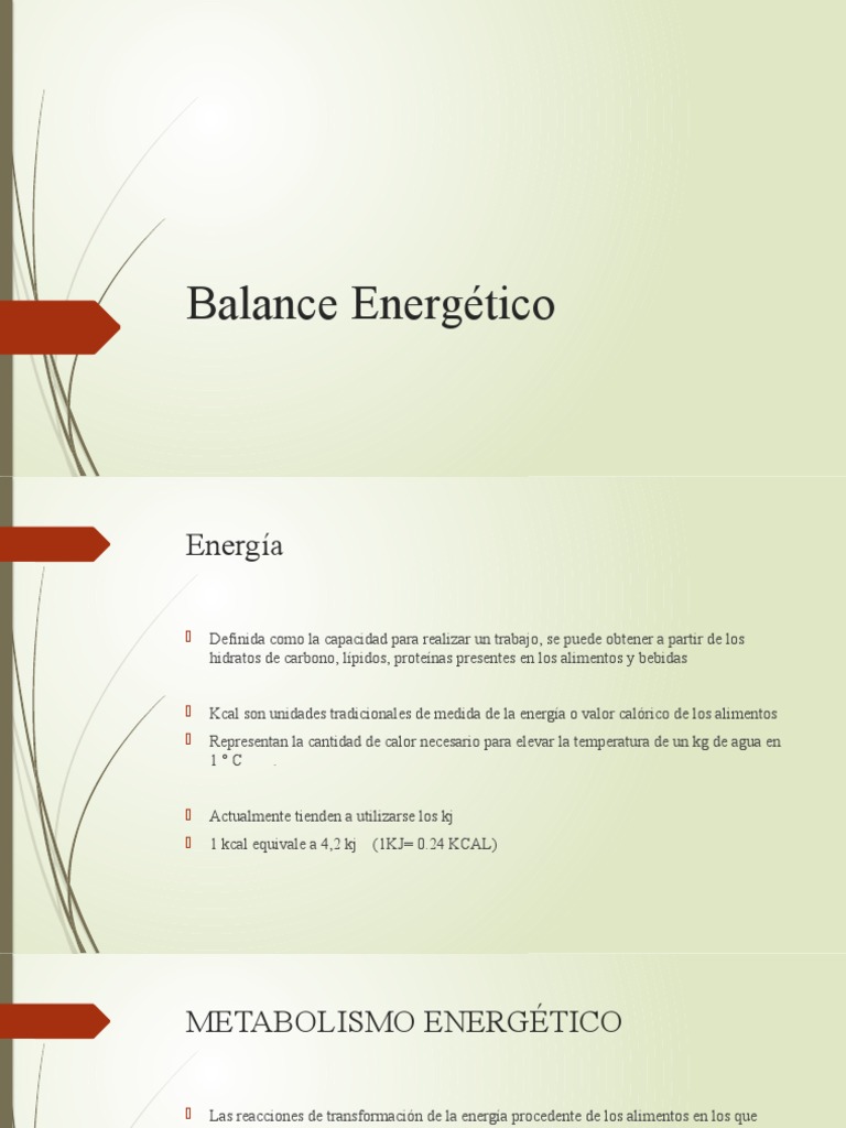 Balance Energetico | PDF | Alimentos | Obesidad