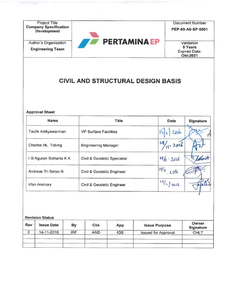 PEP-00-A0SP-0001 Civil and Structural Design Basis | PDF