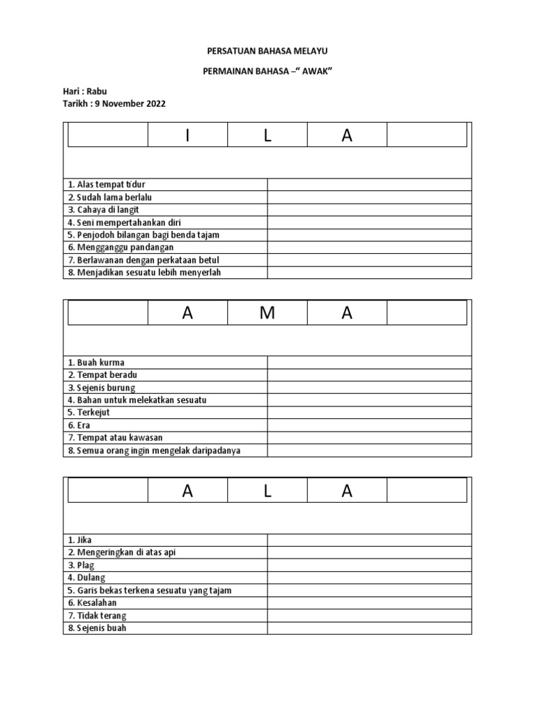 Permainan Bahasa | PDF