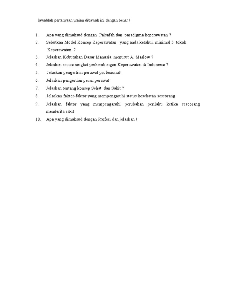 Soal KDK SMT 1 | PDF