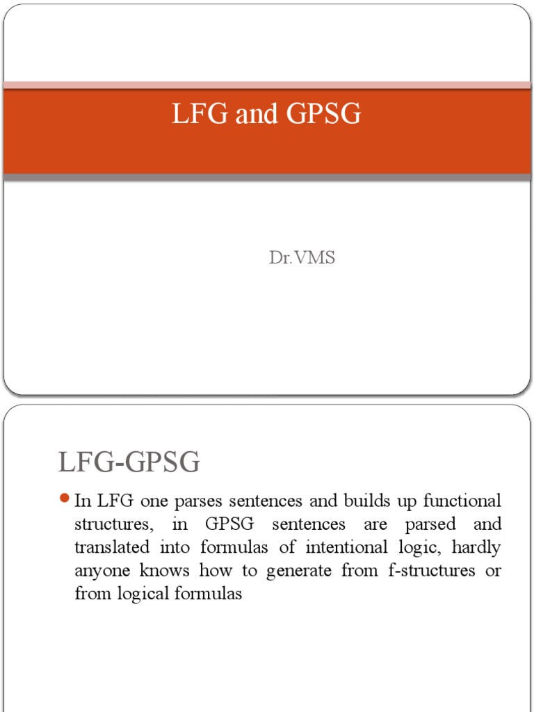 LFG and GPSG | PDF | Word | Parsing