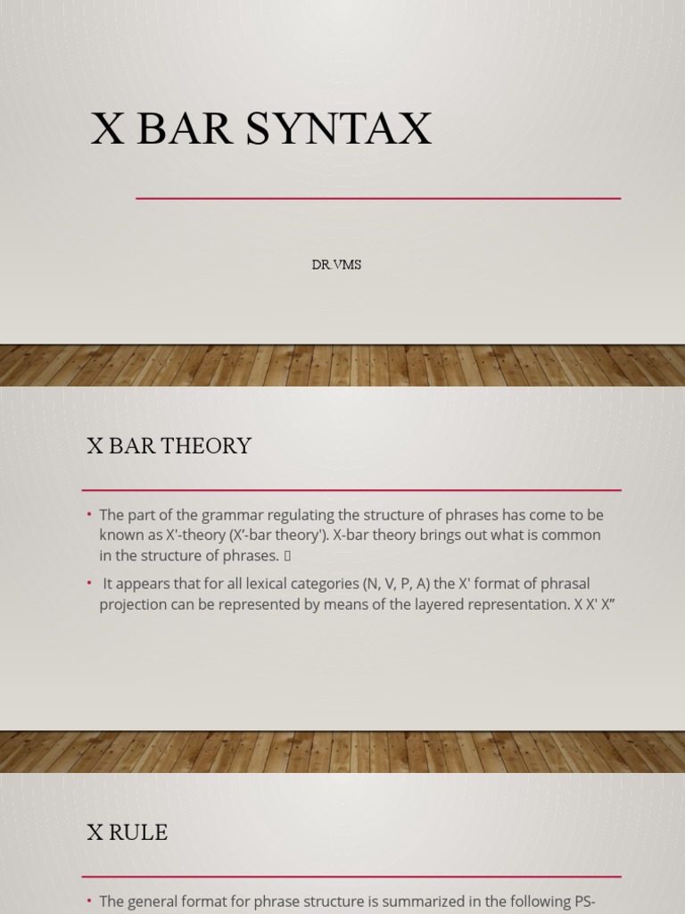X Bar Syntax | PDF | Phrase | Cognition