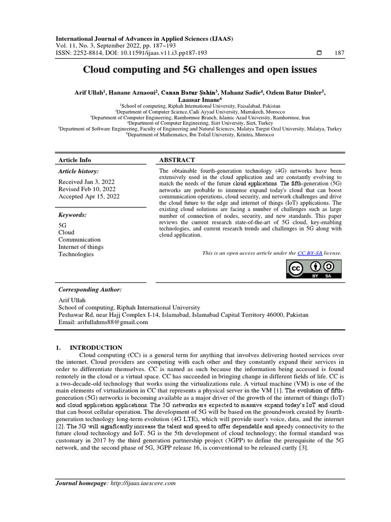 Cloud Computing and 5G Challenges and Open Issues | PDF | Cloud ... Cloud Computing and 5G Challenges and Open Issues | PDF | Cloud ...