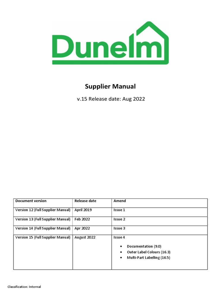 Dunelm Supplier Manual Aug-2022 | PDF | Polyethylene | Plastic