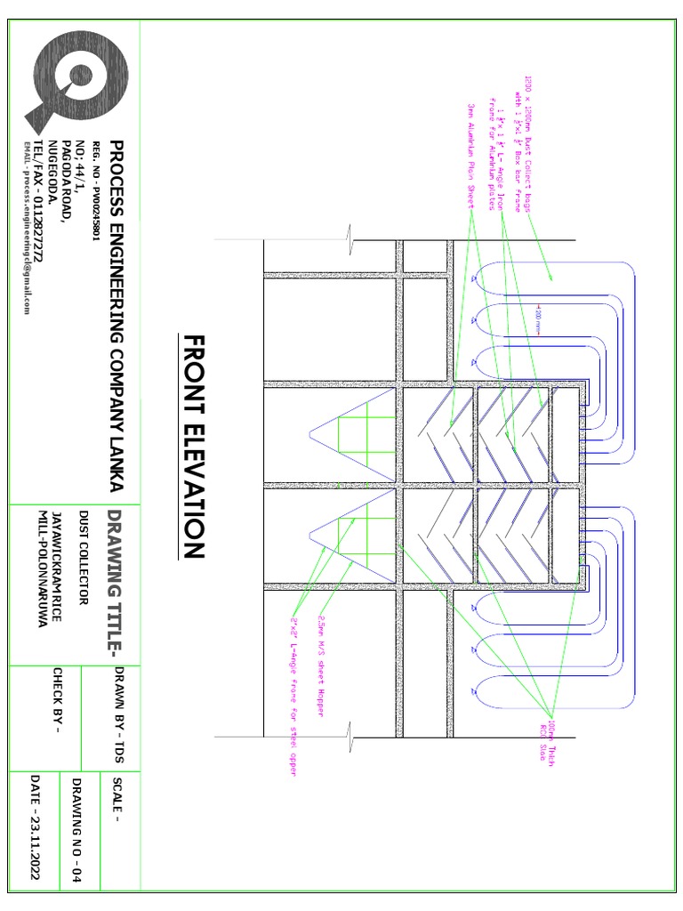 Dust Collector Dust Bags and Steel Hopper Drawing PDF | PDF