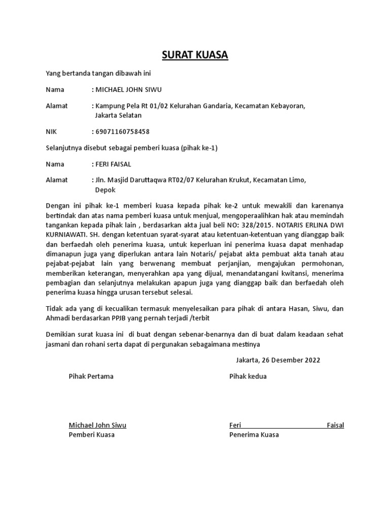 Surat Kuasa | PDF