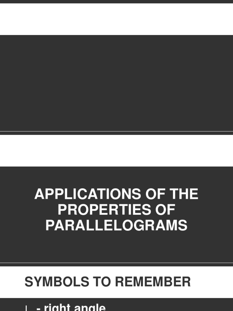 Lesson 3.3 - Applications of Properties of Parallelograms PDF | PDF ...