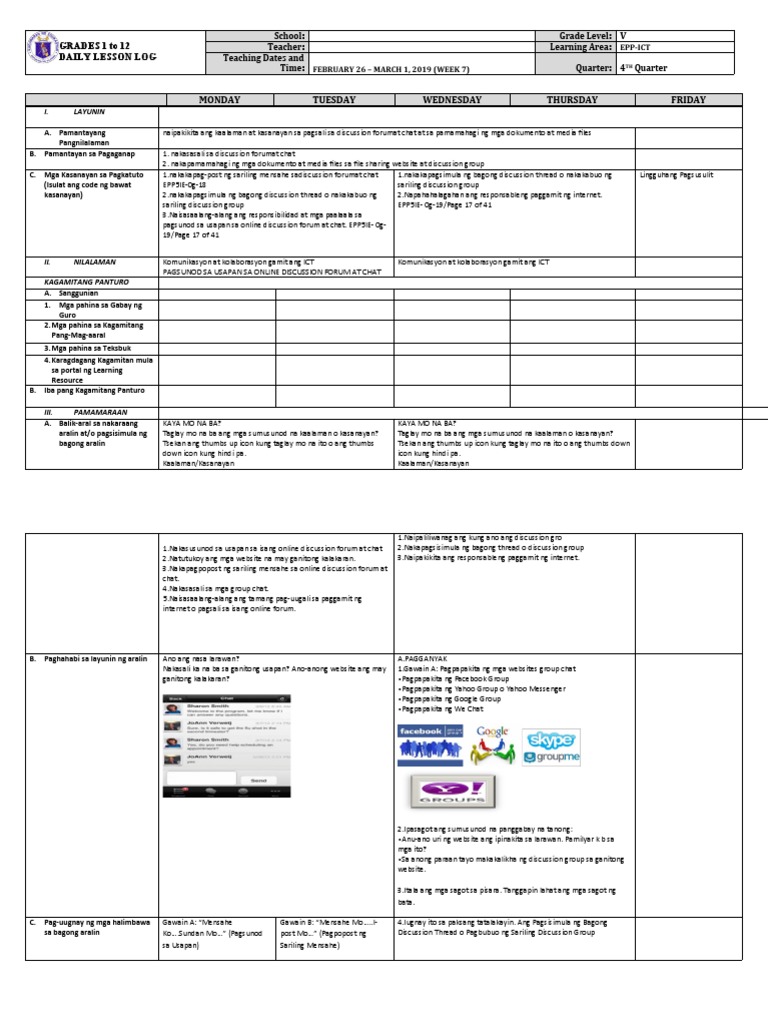 Grade 5 DLL EPP 5 Q4 Week 7 | PDF