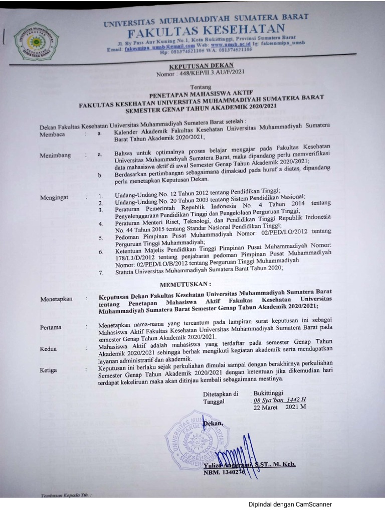 SK MHS Aktif Genap 2020-2021 | PDF