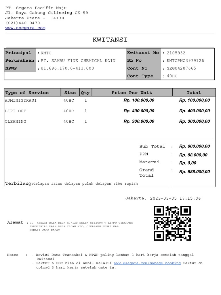 Kwitansi Cac5da7 | PDF