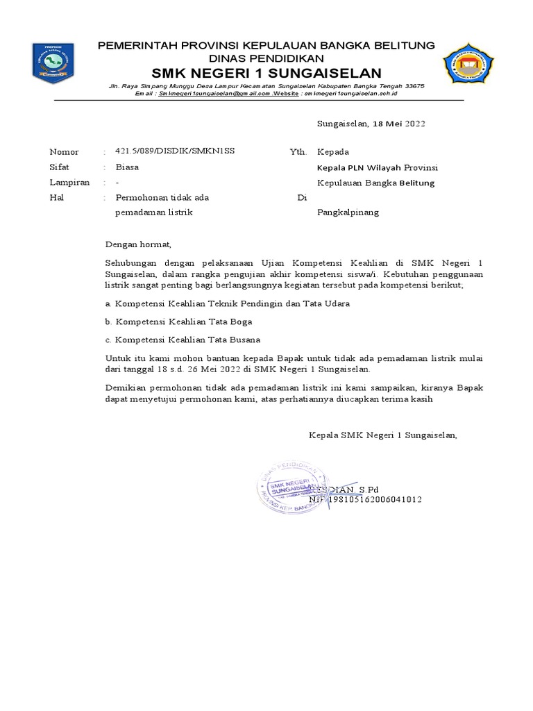 Surat Permohonan Pln Pdf