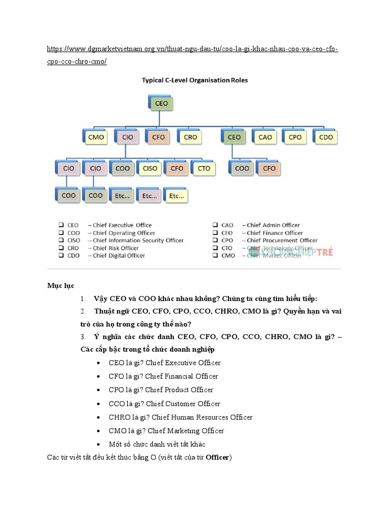 Cấu trúc chức danh trong công ty | PDF