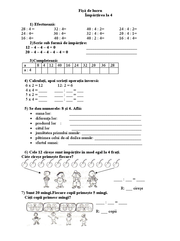 0 Impartirea La 4 | PDF