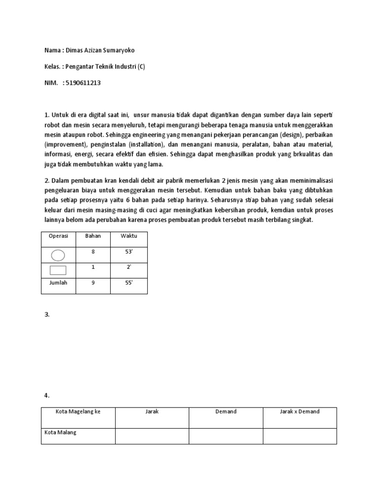 Pengantar Teknik Industri Uts | PDF