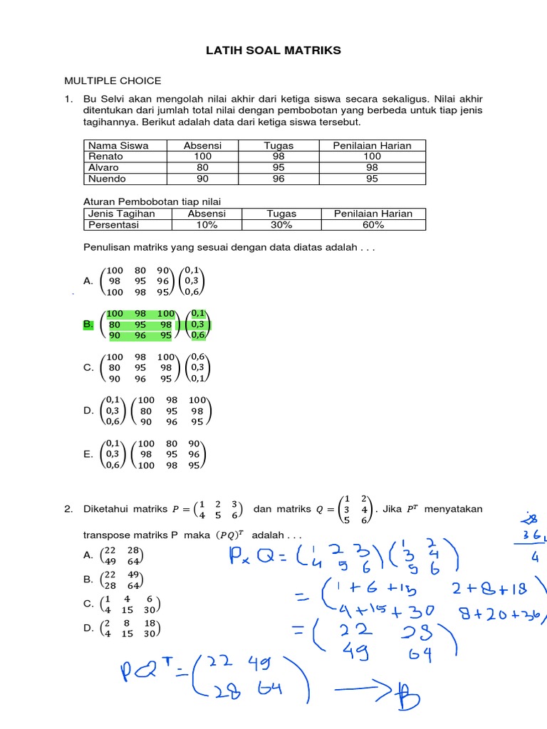 LATIHAN_MATRIKS | PDF