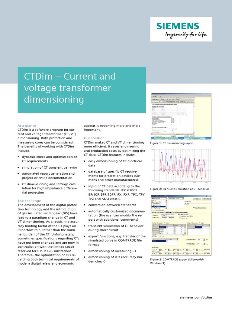CT Dimensioning Datasheet en 2104 | PDF | Simulation | Electric Power
