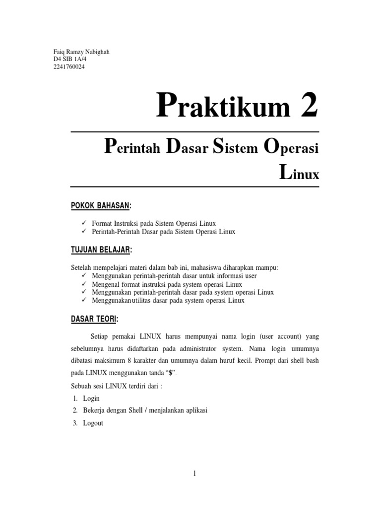 4 - Faiq Ramzy Nabighah - SIB 1A - Tugas 2 | PDF