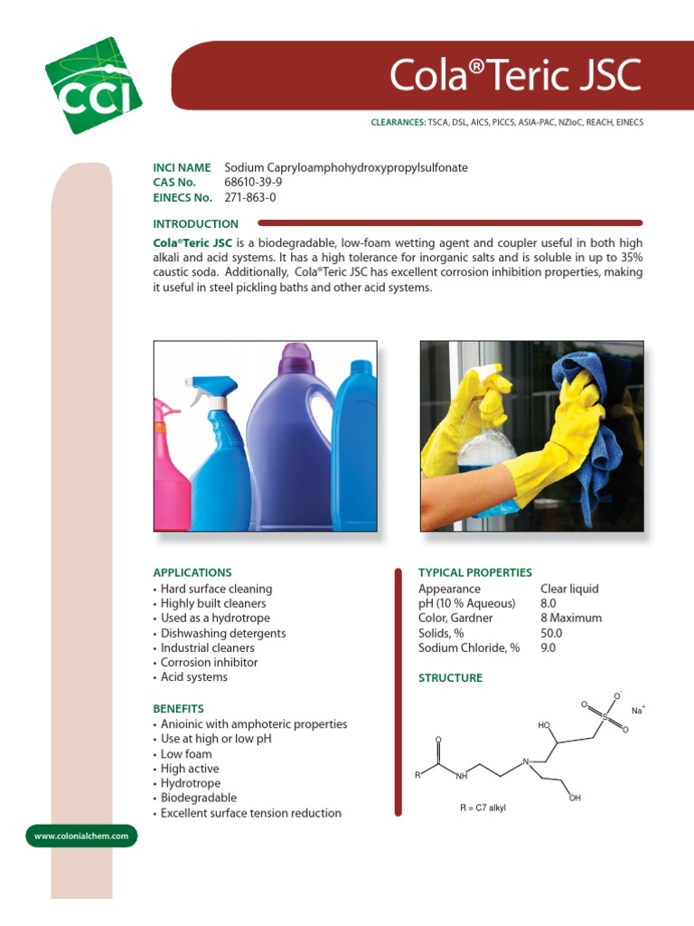ColaTeric JSC | PDF | Sodium Hydroxide | Acid