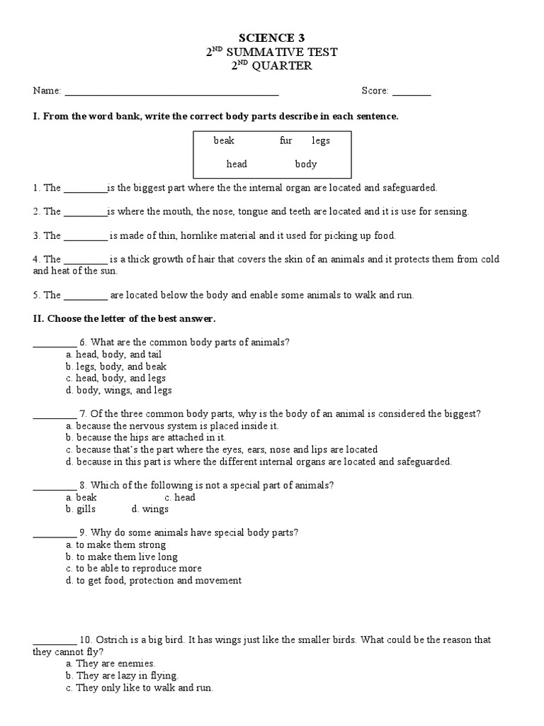 Sci3 ST2 Q2 | PDF | Language Arts & Discipline