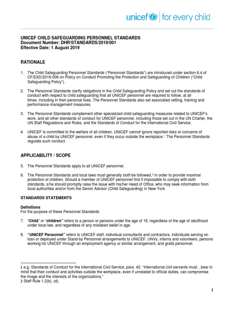 UNICEF Child Safeguarding Standards | PDF | Violence | Justice