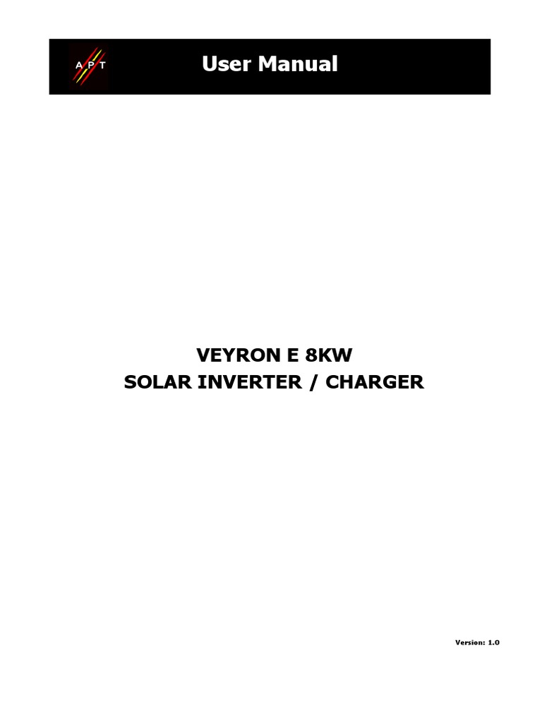 APT-VEYRON E 8KW-manual | PDF | Power Inverter | Battery Charger