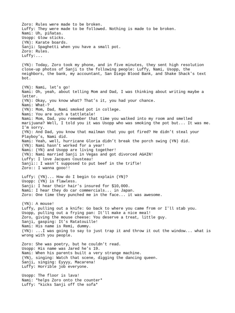 One Piece Squad Shenanigans | PDF