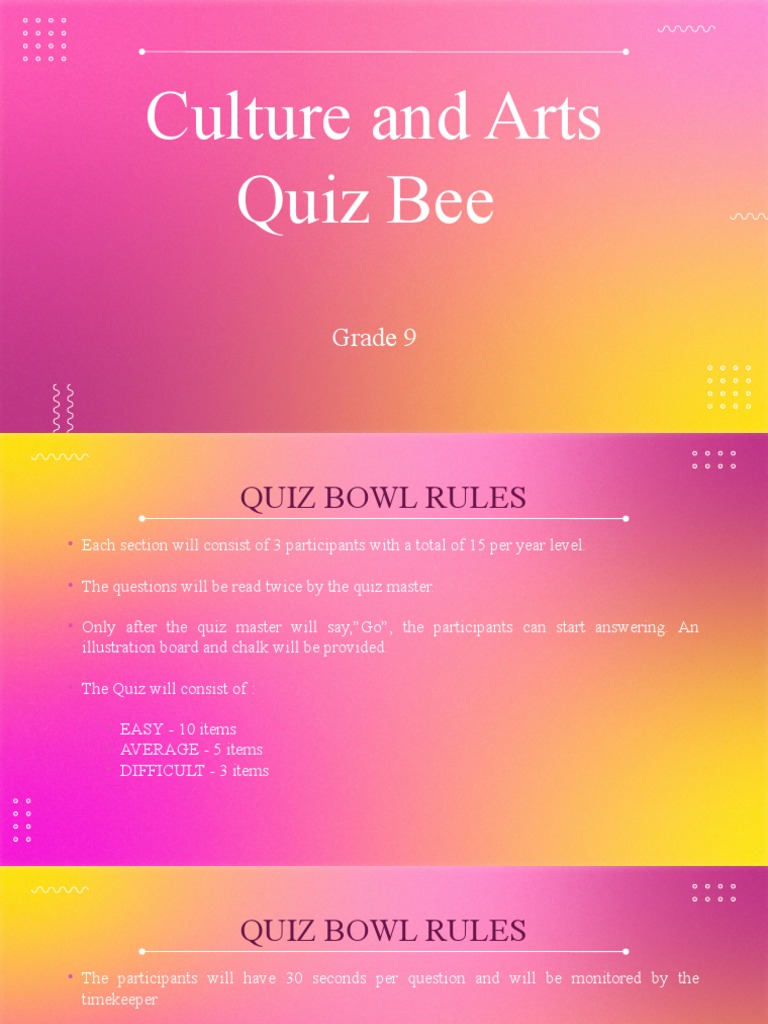 Neoclassical Art Movement and Artists: Rules and Questions for a Grade 9 Culture and Arts Quiz ...