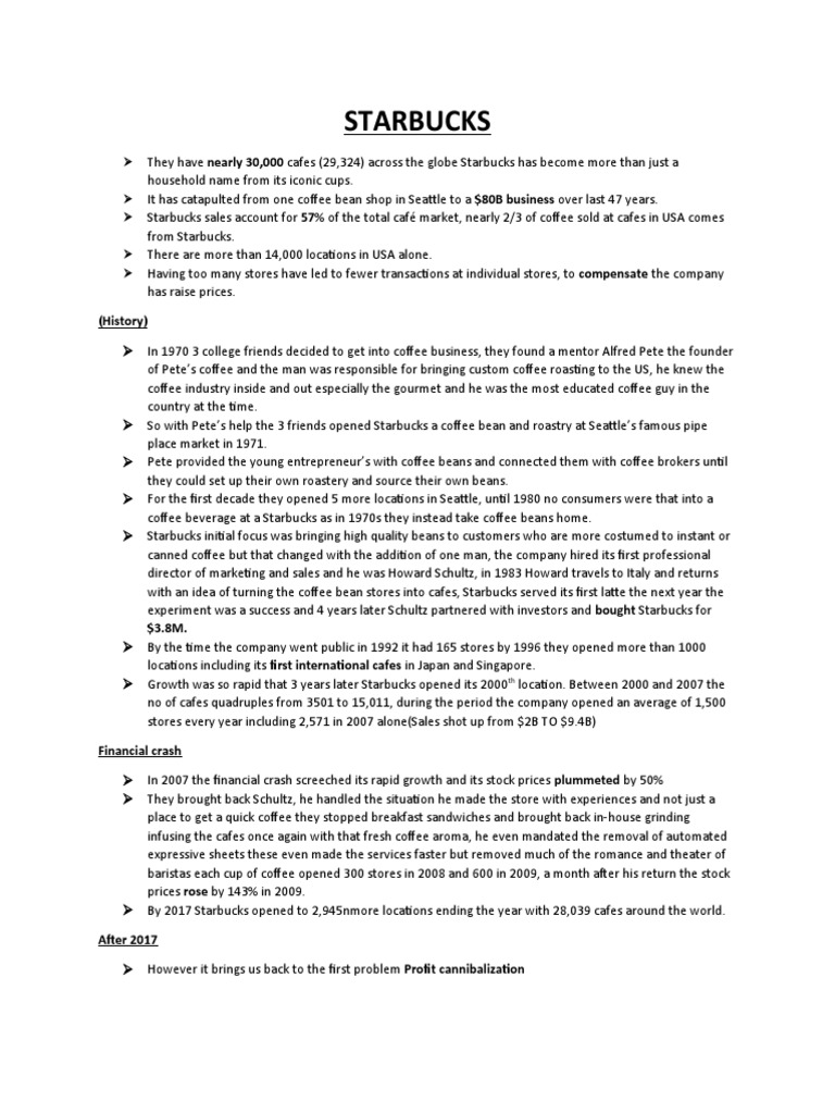 STARBUCKS | PDF | Starbucks | Coffee