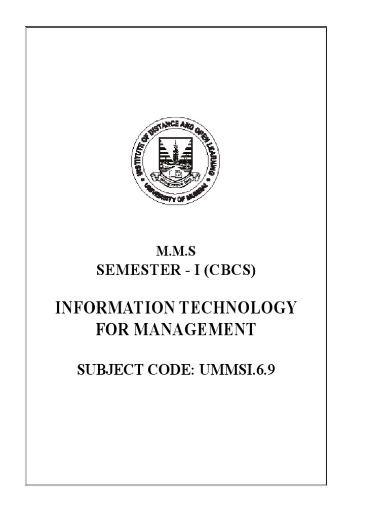 Information-Technology-for-Management-1 MU Study Material PDF | PDF ...
