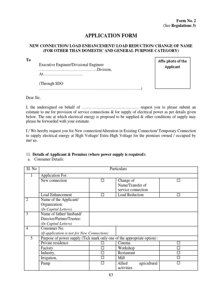 Form No.2 | PDF | Power Supply | Electric Power