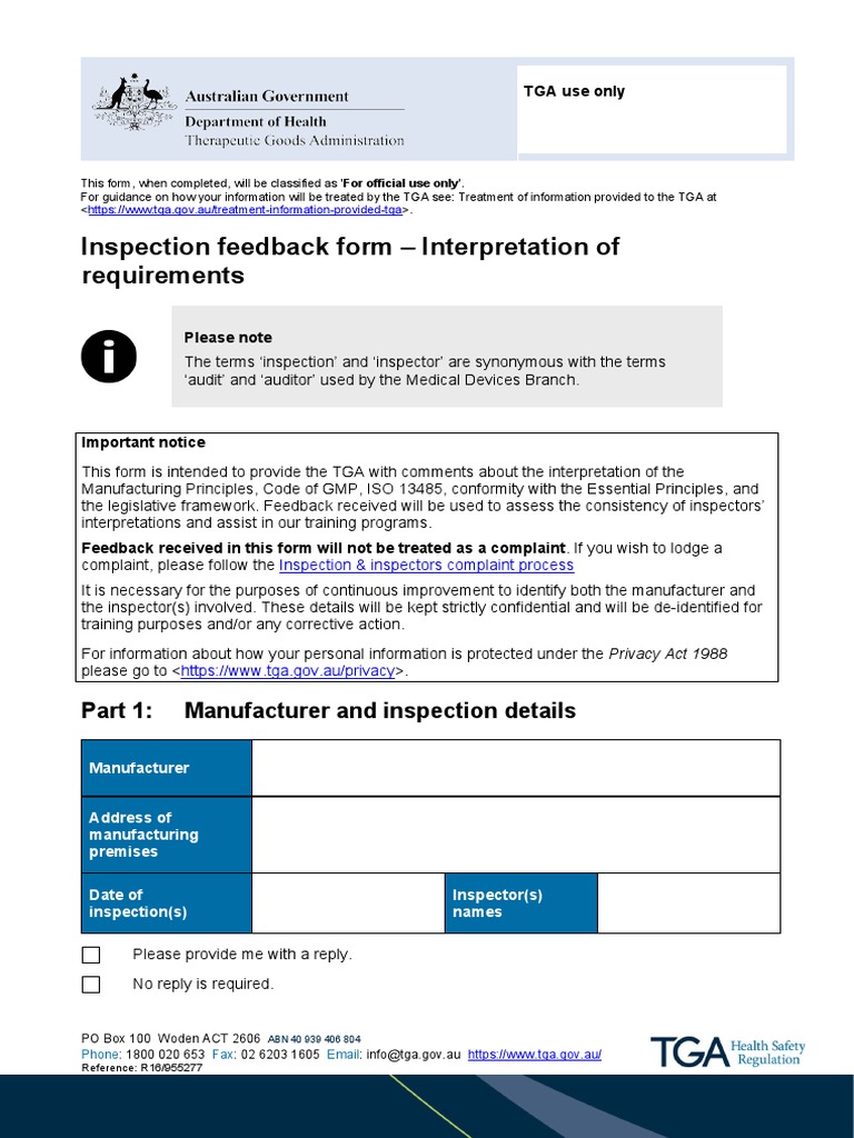 Inspection Feedback Form Interpretation Requirements | PDF | Business