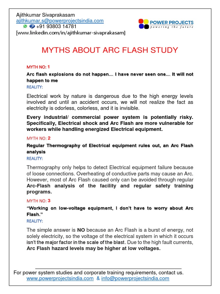 Debunking Arc Flash Study Myths | PDF | Electric Power | Safety