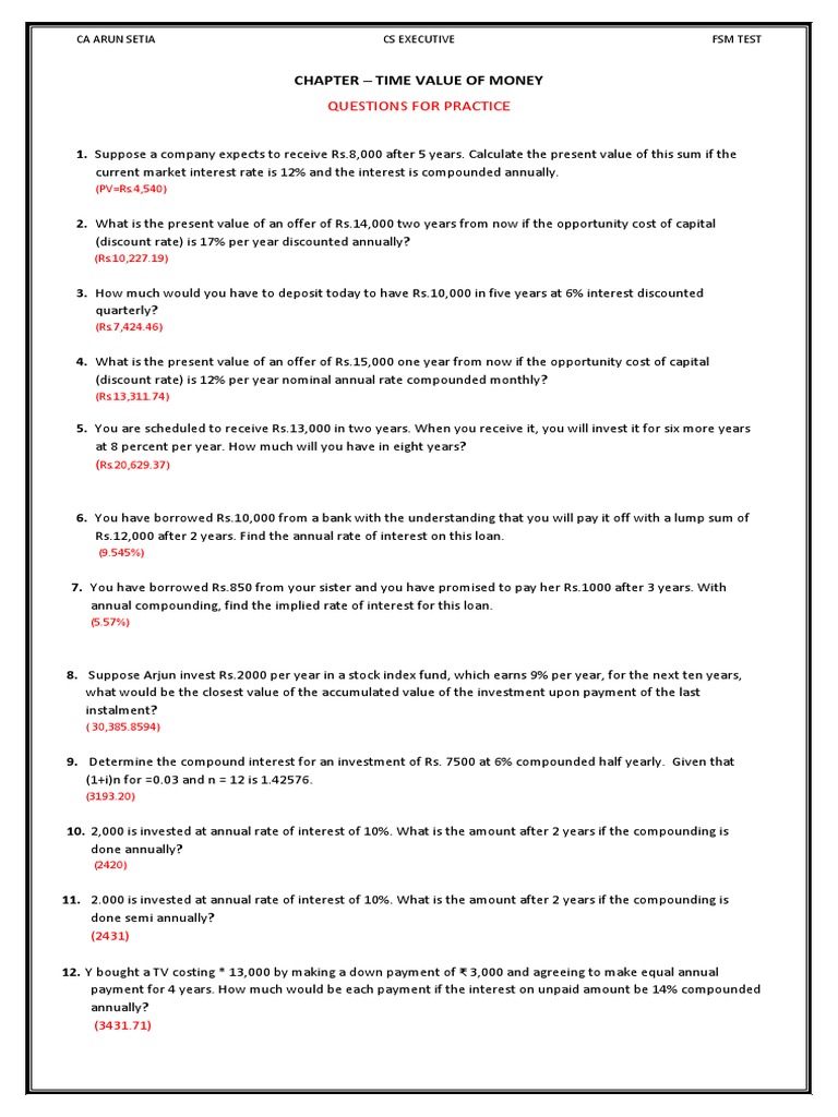 Time Value of Money New | PDF | Present Value | Interest